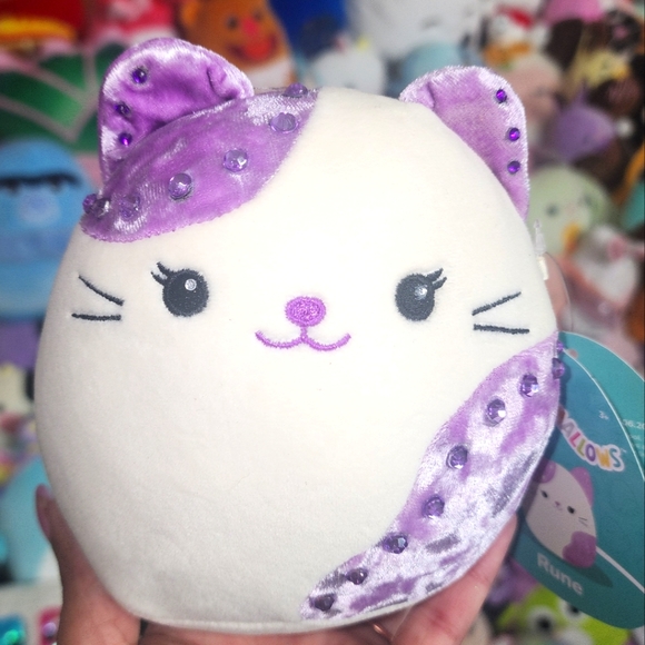 Squishmallows | Toys | Custom Rune Pink Purple Studded Velvet Cat Velvet Squad Squishmallow Nwt ...